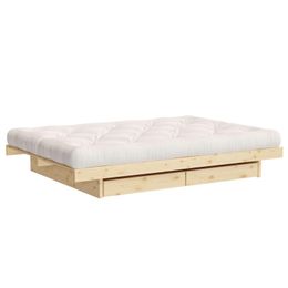 Karup Design Bettgestell &raquo;Kanso Bed, Stauraumbett, Bett mit oder ohne Schubladen&laquo; Bett mit/ohne Schubladen, inkl Lattenrost, FSC zertifiert beige Liegefl&auml;che L&auml;nge
