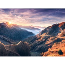 papermoon Fototapete &raquo;Foggy Mountain View&laquo; glatt bunt Vlies B/L: 4m x 2,6m, Bahnen: 8 Stk.