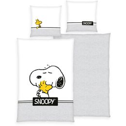 PEANUTS Bettw&auml;sche &raquo;&laquo; 2 Stk. mit tollem Motiv bunt Renforc&eacute;, Obermaterial: 100% Baumwolle B/L: 135cm x 200cm, 1 Stk., 1 Stk., Renforc&eacute;, B/L: 80cm x 80cm, 2 