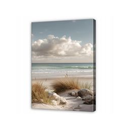 WALLARENA Leinwandbild Strand in Beige | Gr.: 40 x 30 cm