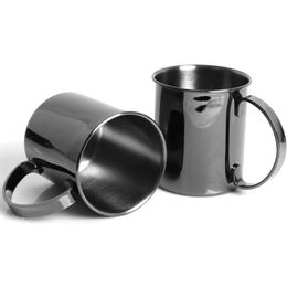 ECHTWERK Gl&auml;ser-Set Outdoor Becher, Camping Tassen, Geschenkset, bruchsicher, 1000 ml schwarz Edelstahl &Oslash; 11,4cm x 11,3cm, 1.000ml, 2 Stk.