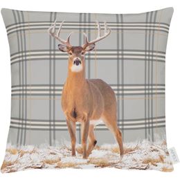 Apelt Dekokissen &raquo;Ferdinand&laquo; Kissenh&uuml;lle ohne F&uuml;llung, 1 St&uuml;ck braun Polyester B/L: 46cm x 46cm, 1 Stk.