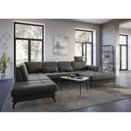 Sit & More sit&more Wohnlandschaft &raquo;Bendigo U-Form&laquo; inklusive Sitztiefenverstellung, Bodenfreiheit 12 cm, in 2 Fu&szlig;farben braun B/H/T: 332cm x 84cm x 226cm, 