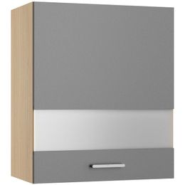 KOCHSTATION H&auml;ngeschrank &raquo;KS-Lucy&laquo; Breite 60 cm, mit 1 Segmentglast&uuml;r, 2 Einlegeb&ouml;den, Soft-Close Eiche hell, B/H/T: 60cm x 70,4cm x 34,6cm, T&uuml;ren: 1 