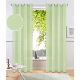 OTTO home Gardine &raquo;XANA&laquo; &Ouml;sen 1 Stk. tlg. Bestseller, einfarbig, 1 bzw. 2er Set, pflegeleicht, Bestseller! gr&uuml;n Voile, Polyester 145cm, &Ouml;sen, 145cm