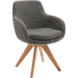 Musterring Esszimmerstuhl &raquo;Tavia&laquo; (Set) 2 Stk.Stativgestell Wildeiche massiv, Drehfunktion optional, diverse Farben grau B/H/T: 62cm x 86cm x 66cm, 2 Stk., 