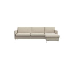 FLEXLUX Ecksofa &raquo;Fiore, super Sitzkomfort durch Kaltschaum im Sitz, L-Form&laquo; schmale Armlehnen, F&uuml;&szlig;e Alu wei&szlig; 100% Polyester B/H/T: 247cm x 85cm x 92cm