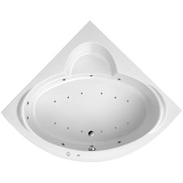 Ottofond Whirlpool-Badewanne &raquo;Sardinia&laquo; H&ouml;he 44 cm Sitzmulde Premium, chrom mit Sch&uuml;rze wei&szlig; Sanit&auml;racryl Einheitsgr&ouml;&szlig;e