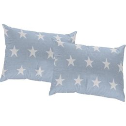 WIRTH Dekokissen &raquo;Crayon&laquo; Kissenh&uuml;lle ohne F&uuml;llung, 2 St&uuml;ck blau Baumwolle, Polyester B/L: 40cm x 60cm, 2 Stk.