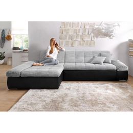 DOMO collection Ecksofa &raquo;MORIC 300x172 cm, XXL-Sofa mit viel Platz, L-Form, auch in Cord&laquo; wahlweise mit Bettfunktion und Armteilverstellung, schwarz-