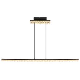 Globo LIGHTING H&auml;ngeleuchte &raquo;HILTON&laquo; LED-Modul 1 Stk. Warmwei&szlig; Wohnzimmerleuchte schwarz matt, Acrylkristalle, LED 32W schwarz 1, H: 120cm, 1 Stk.