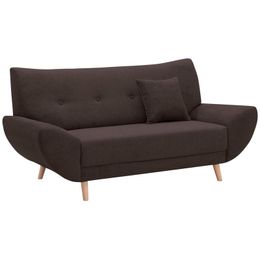 Home Affaire 2-Sitzer &raquo;Basta, komfortable Wellenunterfederung, Breite 174cm&laquo; braun (100% Polyester) Struktur fein (100% Polyester) Chenille B/H/T: 