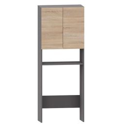 Home Affaire Waschmaschinenumbauschrank &raquo;Wisla&laquo; mit 2 T&uuml;ren, Breite 68 cm, H&ouml;he 180 cm grau Holzwerkstoff anthrazit, B/H/T: 68cm x 180cm x 35cm, T&uuml;ren