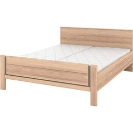 Musterring Holzbett &raquo;Sorrent, Bettgestell, Bettrahmen, teilmassiv Eiche&laquo; Eiche teilmassiv, Liegeh&ouml;henverstellung, Stollenfu&szlig;teil braun L&auml;nge B: 220cm x 180cm