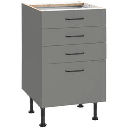 Optifit Unterschrank &raquo;Elga&laquo; mit Soft-Close-Funktion, h&ouml;henverstellbare F&uuml;&szlig;e, Breite 50 cm grau Holzwerkstoff basaltgrau, B/H/T: 50cm x 87cm x 58,4cm, 