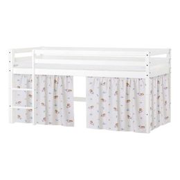 Hoppekids Spielbett &raquo;ECO Dream, Hochbett, umbaubar in Einzelbett&laquo; Massivholzbett mit Meerjungfrau-Vorhang, Matratze & 2 Gr&ouml;&szlig;en w&auml;hlbar beige Vorhang: 100% 