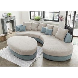 Home Affaire Ecksofa &raquo;Lazio modern und bequem, schmale Armlehnen, tolle Detailverarbeitung&laquo; zwei verschiedene Fu&szlig;farben w&auml;hlbar blau 93% Polyester, 7%