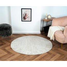 MyFlair Teppich &raquo;My Heaven&laquo; rund 10 mm H&ouml;he Kurzflor, Scandi-Look, besonders weich durch Microfaser bunt Polyester B : 120cm &Oslash; 120cm 1 Stk., 10mm, L: 120cm &Oslash; 