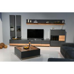 OTTO home Couchtisch &raquo;Onyx&laquo; (B/H/T): 89,4/36,6/89,4cm, hochwertig UV lackiert, mit Stauraum grau B/H/T: 89,4cm x 36,6cm x 89,4cm