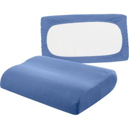bellana Kissenbezug &raquo;Universal Jersey&laquo; passend f&uuml;r Nackenst&uuml;tzkissen blau Feinjersey, Obermaterial: 95% Baumwolle, 5% Elasthan B/L: 80cm x 40cm, 2 Stk