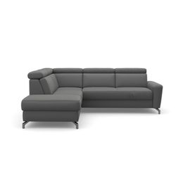 Sit & More sit&more Ecksofa &raquo;Scarlett L-Form&laquo; inklusive Kopfteilverstellung, optional Schlaffunktion & Bettkasten grau B/H/T: 258cm x 226cm, Luxus-Microfaser 