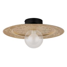 Globo LIGHTING Deckenleuchte &raquo;RIGA&laquo; G9 1 Stk. Deckenlampe / Schlafzimmer / B&uuml;ro / Wohnzimmer / rund gold &Oslash; 34cm H: 13cm, 1 Stk.