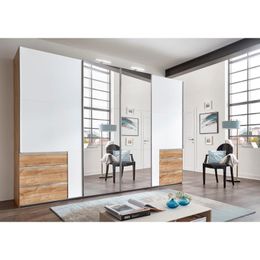 wimex Schwebet&uuml;renschrank &raquo;Level by fresh to go&laquo; mit Synchron&ouml;ffnung wei&szlig; B/H/T: 350cm x 216cm x 65cm, Schubladen: 6 Stk. T&uuml;ren: 4 Stk.