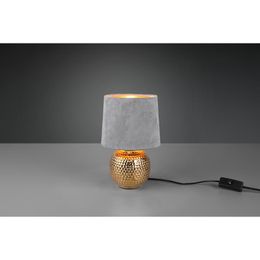 REALITY LEUCHTEN Schreibtischlampe &raquo;Sophia&laquo; E14 1 Stk. Nachttischlampe, Keramik Fu&szlig; mit Samtschirm bunt 1, &Oslash; 16cm H: 26cm, 1 Stk.