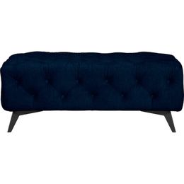 Home Affaire Polsterhocker &raquo;Glynis&laquo; aufw&auml;ndige Knopfheftung, moderne Chesterfield Optik, Fu&szlig;farbe w&auml;hlbar blau Struktur (100% Polyester);Samtoptik (