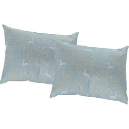 WIRTH Dekokissen &raquo;Swift&laquo; Kissenh&uuml;lle ohne F&uuml;llung, 2 St&uuml;ck blau Baumwolle B/L: 40cm x 60cm, 2 Stk.