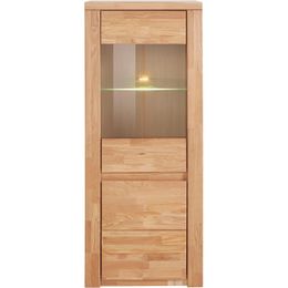 OTTO home Vitrine &raquo;Burani&laquo; grifflose Optik braun Holz teilmassiv Eichefarben, B/H/T: 60cm x 145cm x 35cm, Holzwerkstoff eichefarben (Korpus) / 