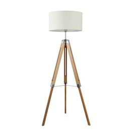 Eglo Stehlampe &raquo;LANTADA&laquo; E27 1 Stk. Stehlampe, mit Schalter, FSC zertifiziert, E27 beige 1, &Oslash; 45cm H: 143cm, 1 Stk.