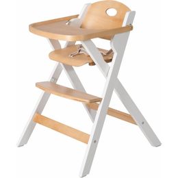 Roba Hochstuhl &raquo;Klapphochstuhl, natur/wei&szlig;&laquo; () klappbar beige Massivholz B/H/T: 58cm x 79cm x 59cm