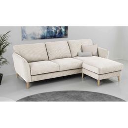 OTTO home Ecksofa &raquo;MARSEILLE (242/152cm),L-Form, Rec. rechts/links&laquo; Massivholzbeine aus Eiche, in verschieden Bez&uuml;gen und Farbvarianten beige 100% 