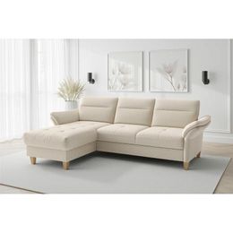 Sit & More sit&more Ecksofa &raquo;Pamela, L-Form, B:230 cm&laquo; mit Federkern 95% Polyester 5% Polyamid B/H/T: 230cm x 90cm x 164cm, Flachgewebe LINO, Recamiere links, 