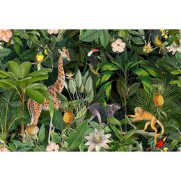 Livingwalls living walls Fototapete &raquo;ARTist Nostalgic Animals&laquo; Vlies, Wand, Schr&auml;ge bunt Vlies B/L: 4m x 2,7m