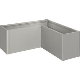 BioHort Hochbeet &raquo;BELVEDERE L-Form midi 1,5, verschiedene Farben&laquo; 152x152x61 cm, extrem langlebig, aus Metall grau Stahl B/H/T: 152cm x 61cm x 152cm