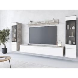Home Affaire Wohnwand &raquo;VERA II&laquo; Komplett-Set, 4 Stk. tlg. beige B/H/T: 260cmcm x 130cmcm x 33cmcm, ohne Beleuchtung