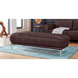 W.Schillig Hocker &raquo;montanaa&laquo; mit Metallf&uuml;&szlig;en in Chrom gl&auml;nzend, Breite 141 cm braun B/H/T: 141cm x 42cm x 61cm, Longlife Xtra-Leder Z69