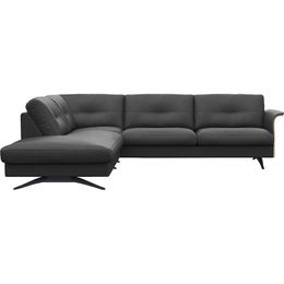 FLEXLUX Ecksofa &raquo;Glow, super bequem durch hochwertigem Sitzaufbau mit Federkern, L-Form&laquo; Skandinavisches Design, In hochwertiger Verarbeitung schwarz 