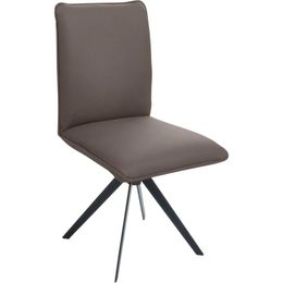K+w Komfort & Wohnen K+W Komfort & Wohnen Esszimmerstuhl &raquo;Drehstuhl, Lederstuhl&laquo; () Blitzdrehkreuz und R&uuml;ckholfunktion, dekorativer 12mm Biese braun B/H/T: 49cm x 94cm x 