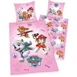 PAW PATROL Kinderbettw&auml;sche &raquo;&laquo; 2 Stk. mit tollem Motiv rosa Renforc&eacute;, Obermaterial: 100% Baumwolle B/L: 135cm x 200cm, 1 Stk., 1 Stk., Renforc&eacute;, B/L: 