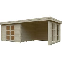 Kiehn-Holz Gartenhaus &raquo;Schluchsee&laquo; aus naturbelassenem Fichtenholz beige Holzwerkstoff Fu&szlig;boden im Gartenhaus, R&uuml;ckwand Seitenwand