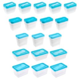 keeeper Frischhaltedose &raquo;Fredo Fresh (Set,17-tlg.), rechteckig, 500-2000 ml&laquo; lebensmittelecht, sp&uuml;lmaschinengeeignet, gefriergeeignet blau Kunststoff 