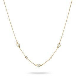Thomas Sabo Damen Thomas Sabo Kette mit Anh&auml;nger &raquo;Kette mit Perlen gelbgoldfarben&laquo; mit Zirkonia (synth.) - mit S&uuml;&szlig;wasserzuchtperle 45, Metall Perlen
