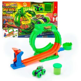 Hotwheels Autorennbahn &raquo; Monster Trucks 1:64 Chaos Looping Challenge&laquo; gr&uuml;n Einheitsgr&ouml;&szlig;e Autorennbahn