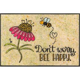 wash+dry by Kleen-Tex Fu&szlig;matte &raquo;Bee Happy&laquo; rechteckig Polyamid B : 60cm 1 Stk., L: 85cm