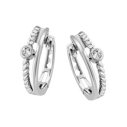 Firetti Damen Paar Creolen &raquo;Schmuck Geschenk Silber 925 Ohrschmuck Solit&auml;r-Optik glitzernd&laquo; mit Zirkonia (synth.) silber Silber 925 (Sterlingsilber)