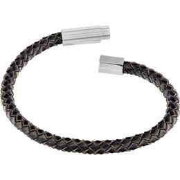 Calvin Klein Damen Lederarmband &raquo;Schmuck Edelstahl Armband INDUSTRIAL FACETS&laquo; schwarz 185cm, Edelstahl Leder