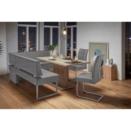 OTTO home Eckbank &raquo;Rab&laquo; in 2 Breiten (180 oder 200 cm), Bezug in verschiedenen Qualit&auml;ten grau Polyester B/H/T: 200cm x 88cm x 160cm, Strukturstoff, 